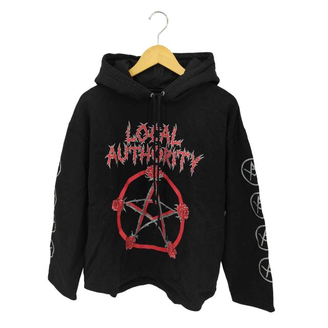 Local Authority(ローカルオーソリティ) USA製 ワールドツアー グラフィック ロゴプリント スウェット プルオーバーパーカー メンズ import：M 【中古】【ブランド古着バズストア】