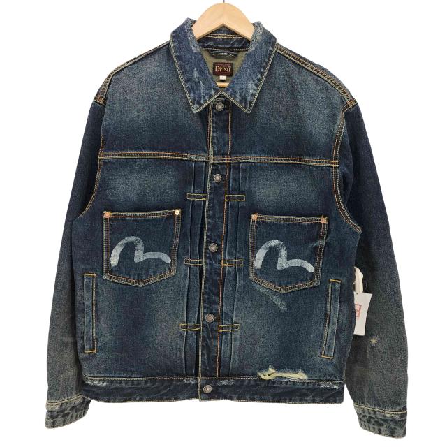 EVISU(エヴィス) WASHED TYPE 2 DENIM JACKET  メンズ JPN：L 【中古】【ブランド古着バズストア】