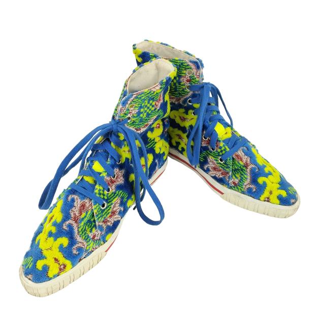 PLEATS PLEASE ISSEY MIYAKE(プリーツプリーズイッセイミヤケ) 総柄 ジャカード織 ハイカットスニーカー レディース 表記無 【中古】【ブランド古着バズストア】