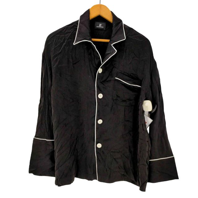 USED古着(ユーズドフルギ) {{PRESTIGE APPAREL}} 22AW シルク スクリプトロゴ 刺繍 パイピング パジャマ シャツ メンズ import：S 【中古】【ブランド古着バズストア】