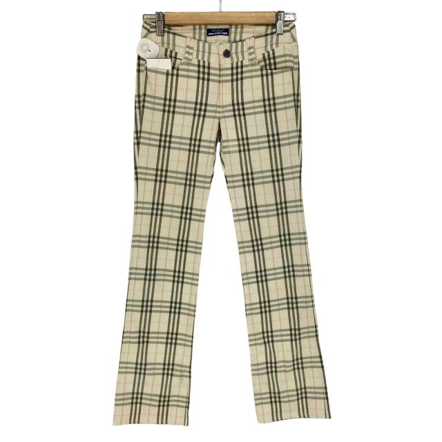 BURBERRY BLUE LABEL(バーバリーブルーレーベル) ホース刺繍 セミフレアチェック柄パンツ レディース EUR：36 【中古】【ブランド古着バズストア】