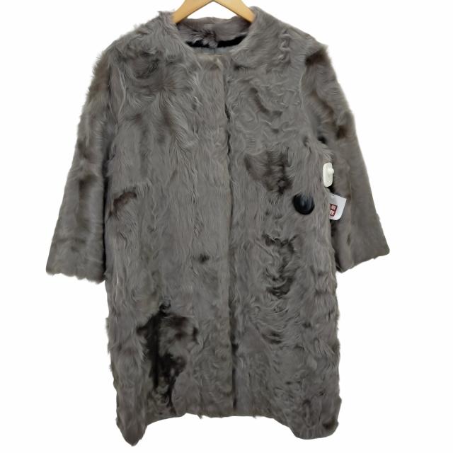 Drawer(ドゥロワー) ノーカラーカルガンラムファーコート  レディース  36【中古】【ブランド古着バズストア】