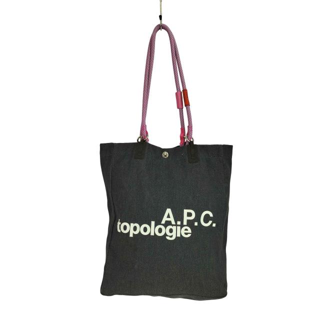 A.P.C.(アーペーセー) ロゴプリント デニム トートバッグ レディース 表記無 【中古】【ブランド古着バズストア】