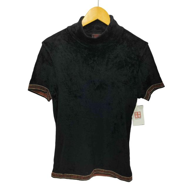 Jean Paul GAULTIER CLASSIQUE(ジャンポールゴルチエクラシック) ロゴリブ ベルベット ハイネック ベロアトップス レディース  48【中古】【ブランド古着バズストア】