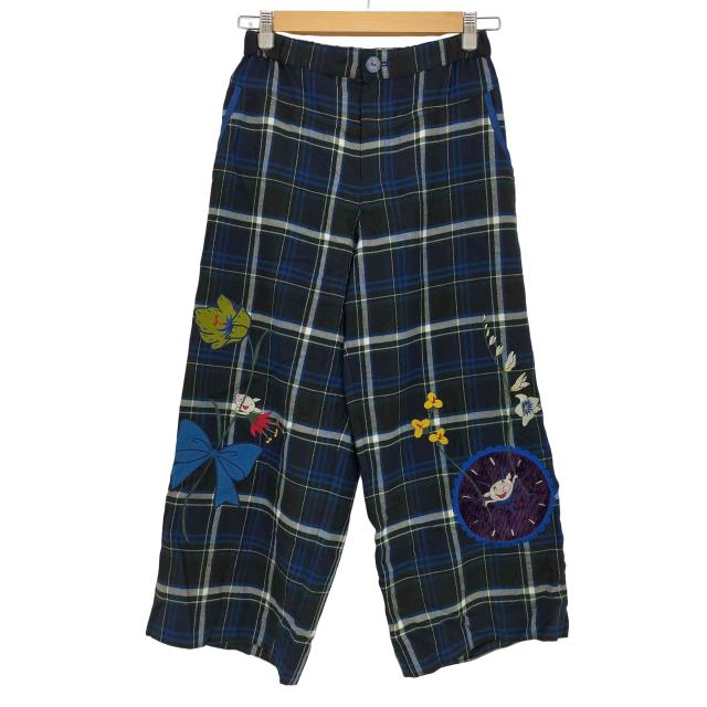OLLEBOREBLA(アルベロベロ) オレボレブラ ぶたさん おはな 刺繍 マドラスチェック キュロットパンツ レディース 表記無 【中古】【ブランド古着バズストア】