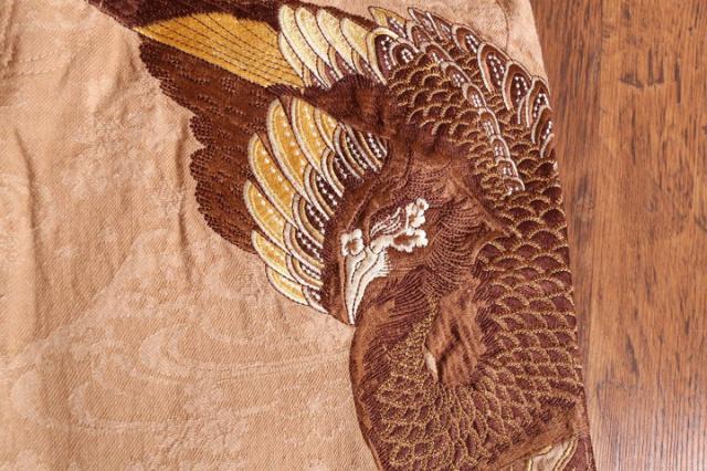 花旅楽団スクリプト 鳳凰刺繍 和柄 流水桜ジャガードデニム(SP-550