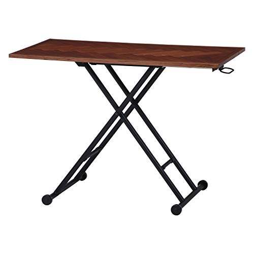 不二貿易 昇降テーブル ガス圧 幅100cm 高さ12~70cm ブラウン 無段階 キャスター付き シルビア 19242