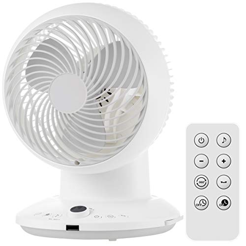 [山善] サーキュレーター DCモーター 360度首振り 静音 20畳 リモコン付き 入切タイマー搭載 風量8段階調節 (換気 / 空気循環) ホワイト YAR-CD20 [メーカー保証1年]