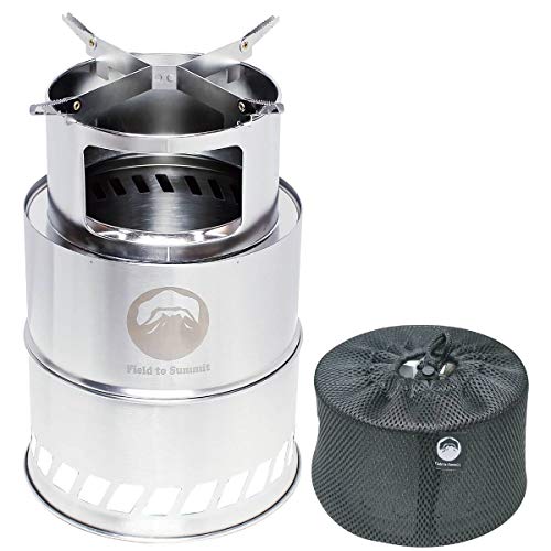 Field to Summit フレイムストーブ20 OFBF20 ウッドストーブ 大型 キャンプストーブ 焚火台 ストーブ 軽量 コンパクト 二次燃焼 携帯用 サブコンロ ステンレス 五徳 熱効率 ポータブル