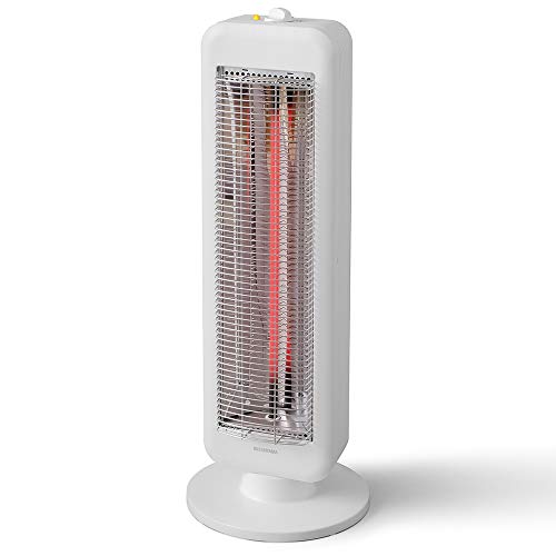 アイリスオーヤマ 電気ストーブ ヒーター 暖房器具 電気 足元 小型 温風 省エネ 脱衣所 縦型 首振り70度 転倒時電源OFF 400W/800W 2段階切替 ブラックコートヒーター ホワイト IESB-S800