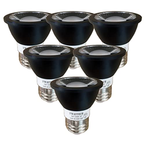 FWAYTECH LEDスポット e26 濃い電球色　高演色性Ra92 COB6W 中角30度 50W〜60W相当 ダクトレールLEDスポットライト レフ電球代替 密閉器具対応 (濃い電球色相当(2300K), 本体黒 E26口金 調光(