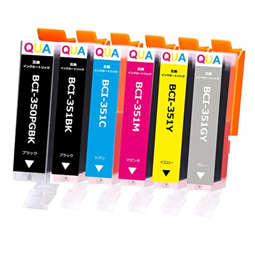 キャノンCanon BCI-351XL+350XL/6MP強力洗浄カートリッジ BCI-351XL (BK/C/M/Y/GY) ＋ BCI-350XL (BK) 6色セットプリンターの ...
