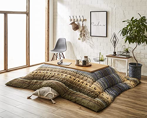 イケヒコ こたつ掛けふとん 正方形 ラディ 約205×205cm グリーン 洗える 国産 #5185119