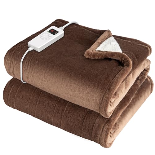 Koramaku 電気毛布 掛け敷き兼用 足先くるみん 足入れポケット付き&180×131cm大判サイズ電気ブランケット 3分速暖 電気膝掛け 4つタイマー機能 4段階温度調節 ダニ退治 過熱保護 省エネ ふわふわ フランネル コットン