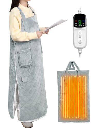 MunzeYi 電気毛布 着る 着るこたつ 360°立体発熱 掛け敷き兼用 メンズ レディース 8段階温度調節 6段階切タイマー 丸洗い可能 ダニ退治機能 省エネ 過熱保護 掛け敷き兼用 電気ブランケット 防寒対策 3M電源ケーブル グレ