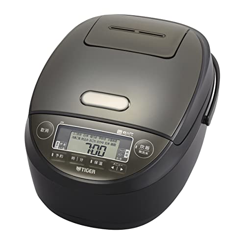 タイガー魔法瓶(TIGER) 炊飯器 1升 圧力IH式 土鍋コーティング 少量高速&冷凍ご飯 メニュー付き 1合約17分 炊きたて ブラック JPK-H180K