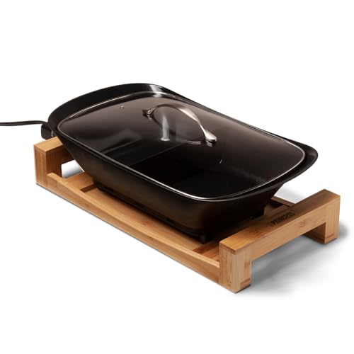 PRINCESS プリンセス セパレートポット ブラック Separate Pot Black 電気鍋 2色鍋 2食鍋 グリル鍋 すき焼き しゃぶしゃぶ 温度調節 ホームパーティー 2人用 4人用 セラミック プレゼント オシャレ 大型