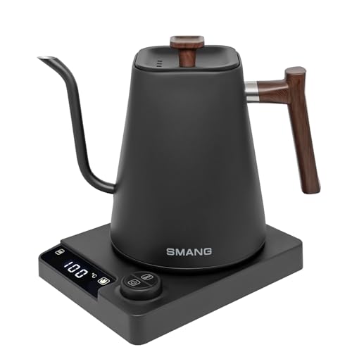 電気ケトル 温度調節 コーヒーケトル 1.0L 1200W 1℃単位温度設定/24時間保温機能付き/ドリップタイマー機能/空焚き防止機能/オートパワオフ/PSE認証済み ドリップケトル 細口 コーヒーポット コーヒー お茶 記念日 クリス