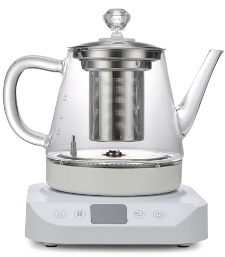 IwaiLoft 電気ケトル ガラス 耐熱ガラスケトル 1000W 800mL LEDライト カフェケトル 電気ポット 温度調整 温度調節 保温 静音 急速沸騰 自動給水 コーヒーケトル ゆわかしケトル 小型 おしゃれ ガラスティーポット