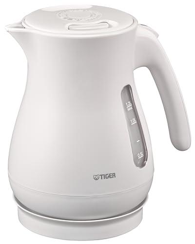 WEBタイガー魔法瓶(TIGER) 電気ケトル 湯沸かし 1.2L 転倒お湯漏れ防止 カラ炊き防止 省スチーム設計 マットホワイト PCL-N120WM