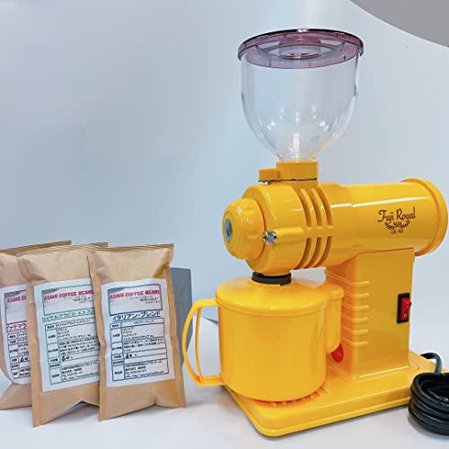飲み比べ180g 付 カット臼 FUJI  みるっこ (イエロー) R-220 エスプレッソ用 富士珈機 フジローヤル フジコウキ
