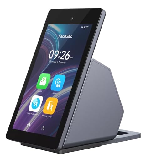 FaceSec（フェイスセック）| 据え置きタイプ | 5.5インチ AI顔認証 勤怠管理システム | スマートタイムレコーダー | 最大2万人登録・20万件打刻保存 | シフト無限作成 | 四つの打刻タイプ | 自動集計 | 不正打刻防