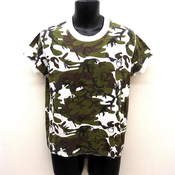 lucien pellat-finet / ルシアンペラフィネ ◆半袖Tシャツ/カットソー/スカル/カモフラ/グリーン/サイズS メンズ 【古着/中古】