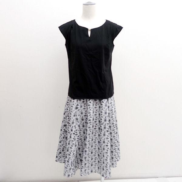 mystrada　/　マイストラーダ ◆セットアップ/ブラウス/ロングスカート/花柄/刺繍/ブラック×ホワイト/サイズ38 38263170