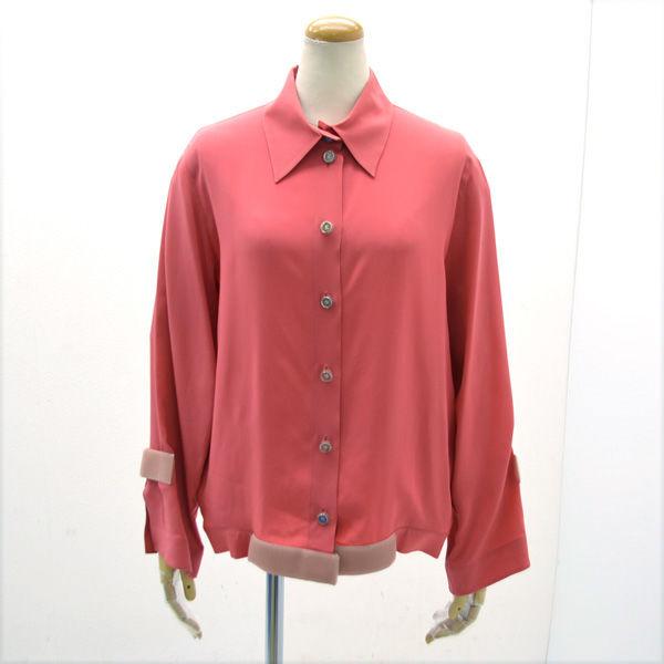CHANEL / シャネル ◆シャツ ブラウス ピンク シルク 17 マジックテープ P56542 ブランド【レディース/ガールズ】 【中古】