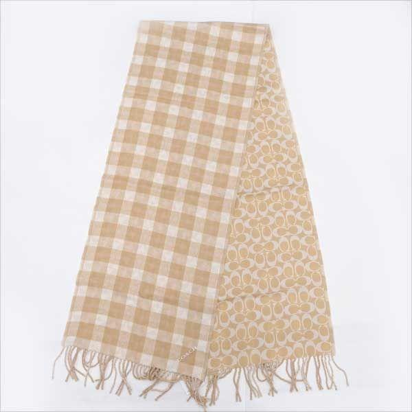 COACH / コーチ ◆マフラー ラッド リバーシブル ダブルフェイス キャラメル F56204 【レディース/LADY/女性/婦人】 【中古】