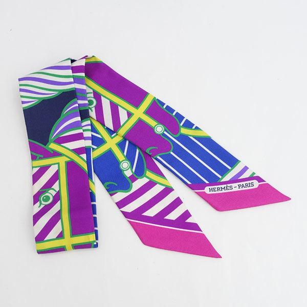 HERMES / エルメス ◆ツイリー マルチカラー ホースフェイス カドリージュバヤデール フューシャ 【レディース/女性】【中古】