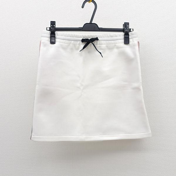 miu miu / ミュウミュウ ◆スウェット スカート ロゴ ホワイト ブラック サイドライン 98339【レディース/女性/婦人】 【中古】