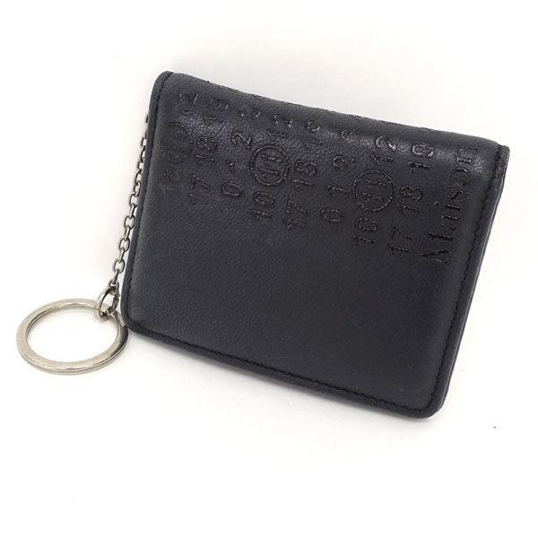 Maison Margiela  ◆カードケース/カレンダーロゴ/型押し/レザー/ブラック S56U10128  メンズファッション 【中古】