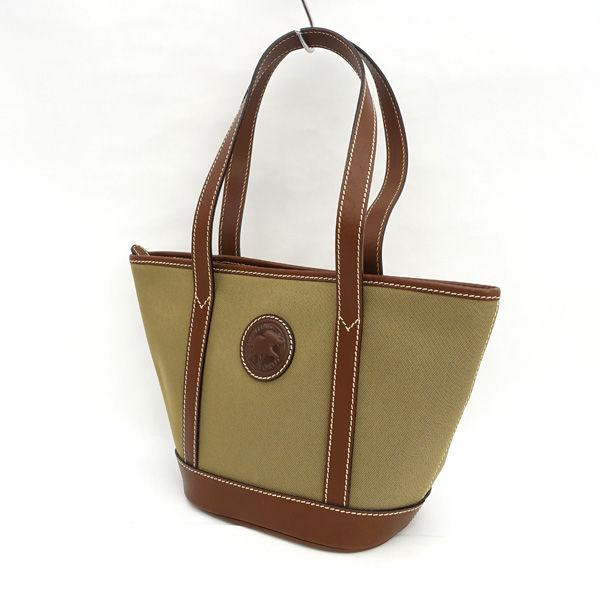 HUNTING WORLD / ハンティングワールド ◆サファリ トートバッグ カーキ レザー キャンバス 【バッグ/バック】 【中古】