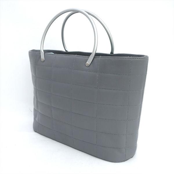 CHANEL / シャネル ◆チョコバー カーフ シルバー金具 ハンドバッグ グレー ブランド【バッグ/バック/BAG/鞄/カバン】 【中古】