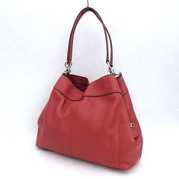COACH / コーチ ◆ロゴ レザー ショルダーバッグ トートバッグ レッド F28997 ブランド【バッグ/バック/BAG/鞄/カバン】【中古】