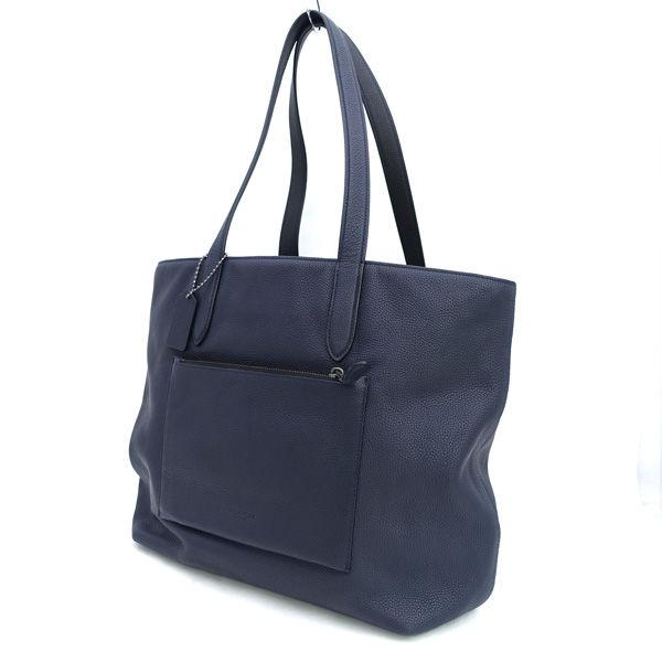 COACH / コーチ ◆トートバッグ ネイビー レザー ファスナーポッケ付き 72299 ブランド【バッグ/バック/BAG/鞄/カバン】【中古】