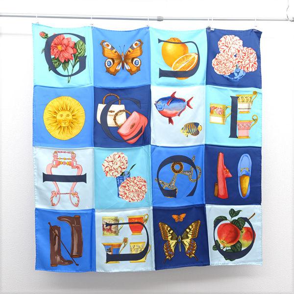 GUCCI / グッチ ◆スカーフ シルク 総柄 パネル マルチ バンブー ホースビット 大判 ブランド【レディース/女性/婦人】【中古】