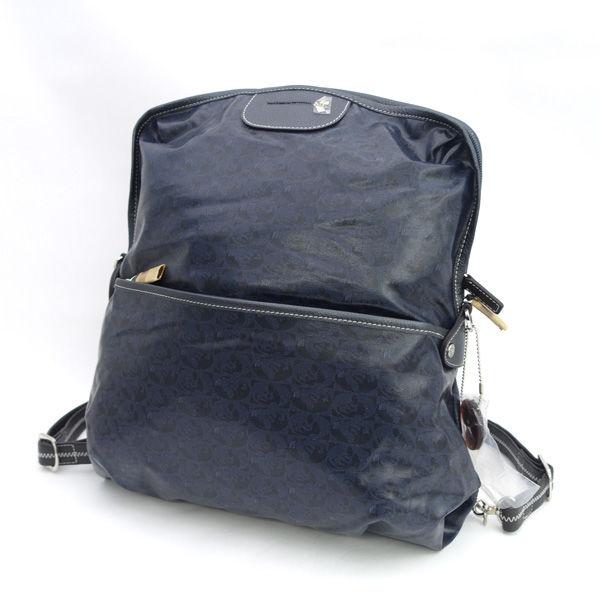 PELLE BORSA  / ペレボルサ ◆リュック/リュックサック/ナイロン/総柄/ネイビー/タグ付き 【バッグ/バック/BAG】 【未使用】