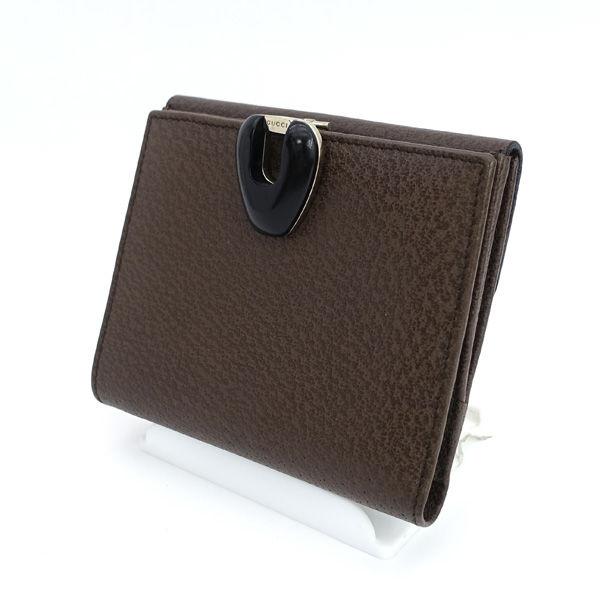 GUCCI / グッチ ◆レザー 二つ折り財布 ウッド製 クリップ デットストック 035 2184 1895  ブランド【財布/サイフ】【中古】