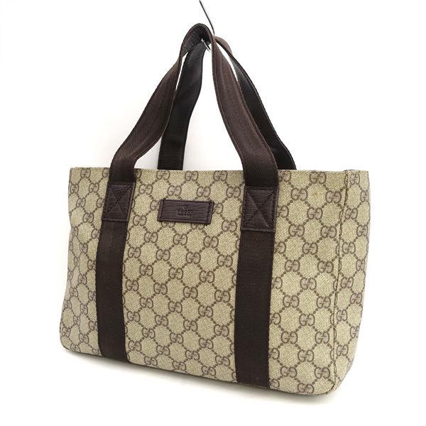 GUCCI / グッチ ◆GGスプリーム トートバッグ ベージュ ブラウン 141976 ブランド【バッグ/バック/BAG/鞄/カバン】 【中古】