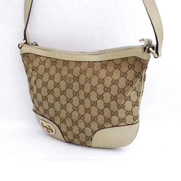 GUCCI / グッチ ■GGショルダーバッグ キャンバス レザー ベージュ 257072 ブランド【バッグ/バック/BAG/鞄/カバン】 【中古】