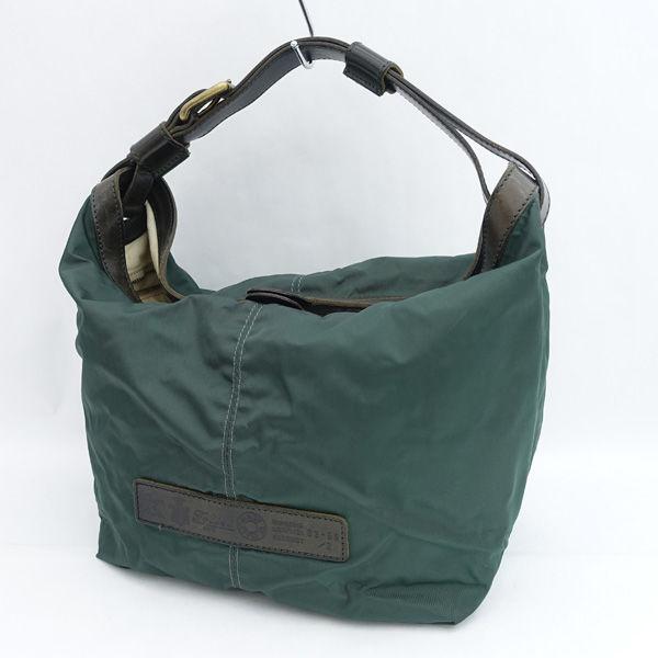 Felisi / フェリージ ■セミ ショルダーバッグ グリーン ナイロン レザー 3.58 ブランド【バック/BAG/鞄/カバン】 【中古】