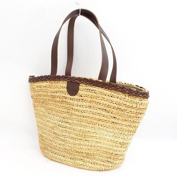 IL BISONTE / イルビゾンテ ■トートバッグ 天然素材 ベージュ ブラウン ストローバッグ ブランド【BAG/鞄/カバン】 【中古】