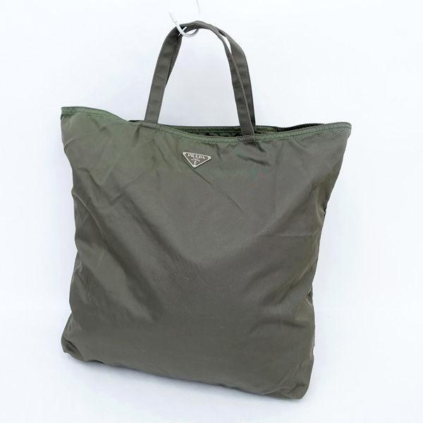 PRADA / プラダ ■ハンドバッグ トートバッグ テスート グリーン ギャランティ VA0484 ブランド 【中古】