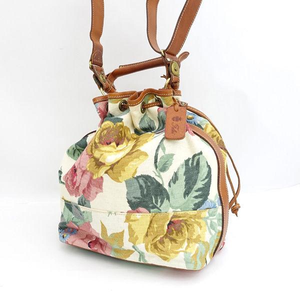 Felisi / フェリージ ■ハンドバッグ ショルダーバッグ レザー キャンバス 花柄 ベージュ ブランド 【中古】