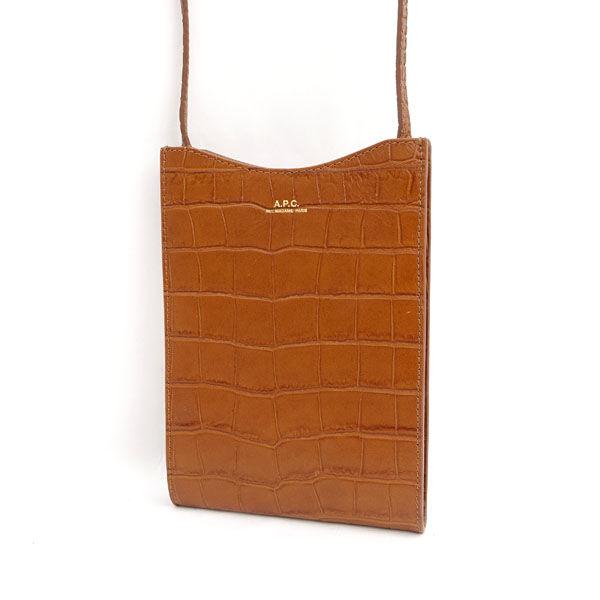 A.P.C. / アーペーセー ■型押し ミニショルダーバッグ レザー ブラウン ブランド【バッグ/バック/BAG/鞄/カバン】 【中古】