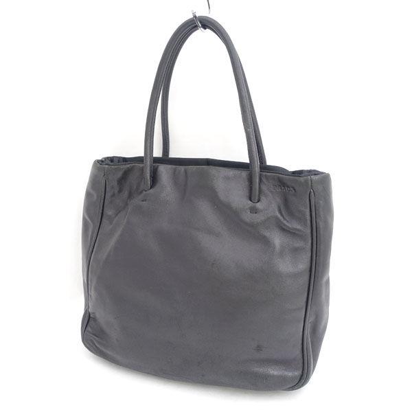 PRADA / プラダ ■ハンドバッグ レザー ブラック ブランド【バッグ/バック/BAG/鞄/カバン】 【中古】