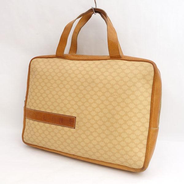 CELINE / セリーヌ ◆マガダム ブリーフケース  ベージ 茶 革 ナイロン ビジネス 【バッグ/バック/BAG/鞄/カバン】 【中古】