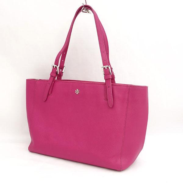 TORY BURCH / トリーバーチ ◆トートバッグ ハンドバッグ レザー ピンク セミショルダー【バッグ/バック/BAG】 【中古】